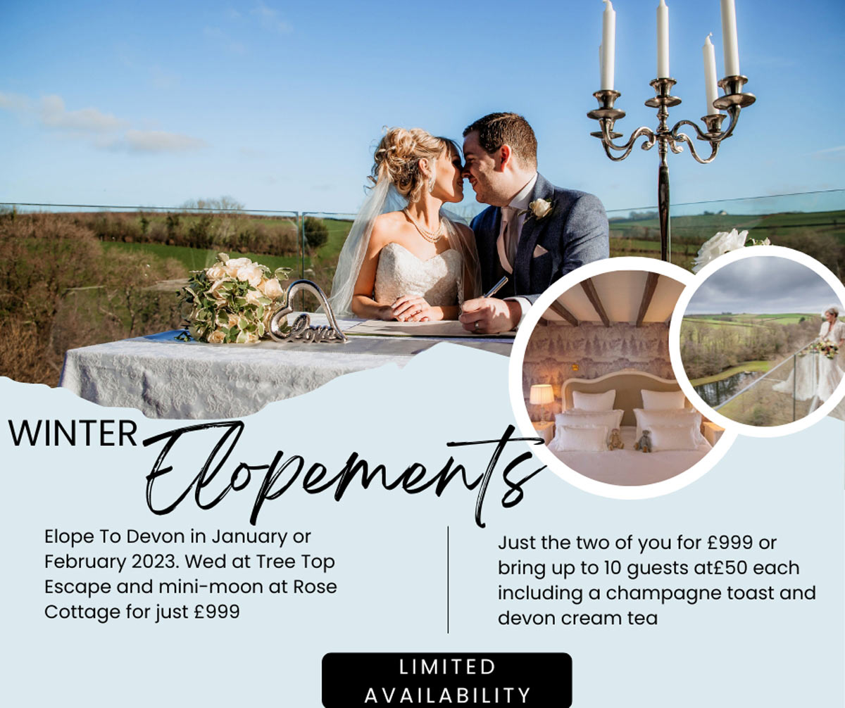 Elopement offer from Tree Top Escape