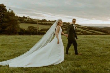 Colourful garden marquee wedding in Devon